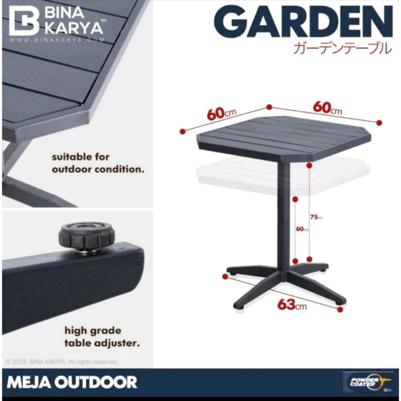 Jual Meja Outdoor Binakarya Tipe Garden 75cm & 60cm | Shopee Indonesia