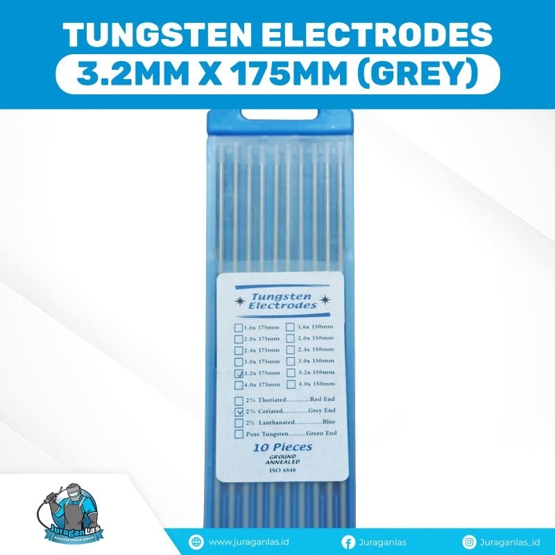 Jual Tungsten electroda jarum Argon tangsen diameter 3,2mm grey | Shopee Indonesia