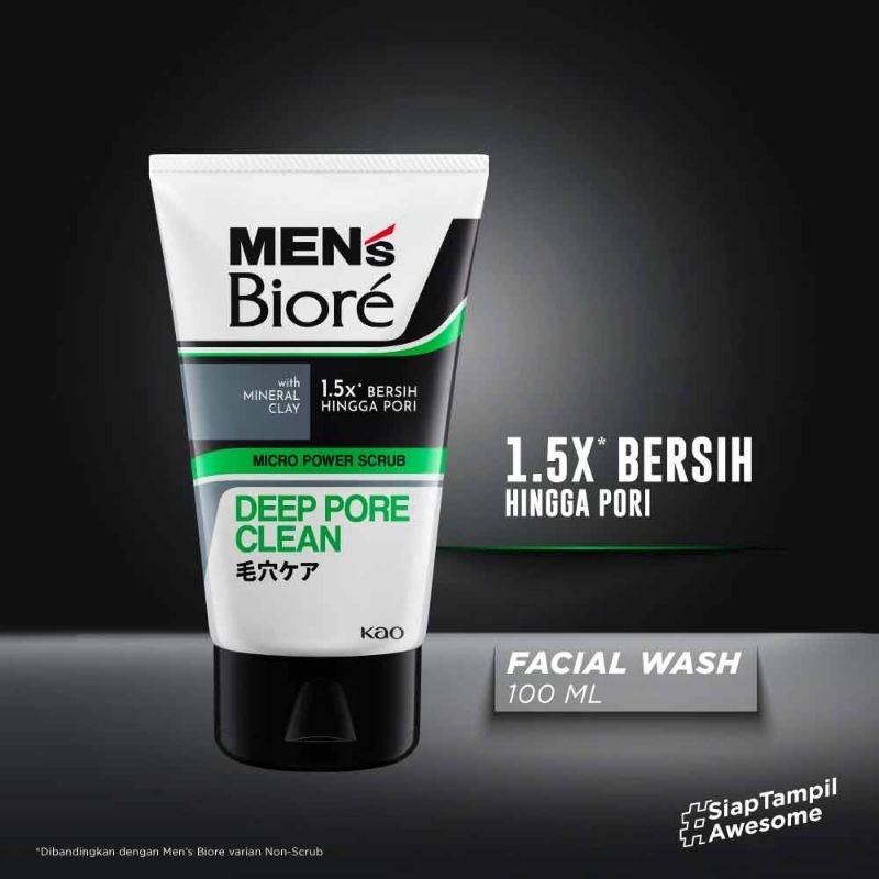 Jual Biore Men Facial Wash Deep Pore Clean 100g | Shopee Indonesia