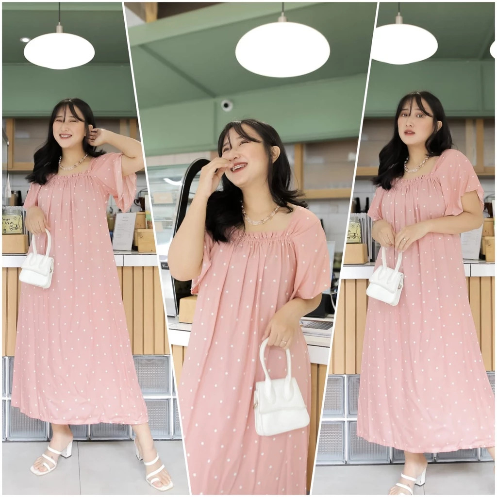 Jual Long Dress Rayon Premium JUMBO LD 140 - LD 120 Daster Rachel Rayon ...
