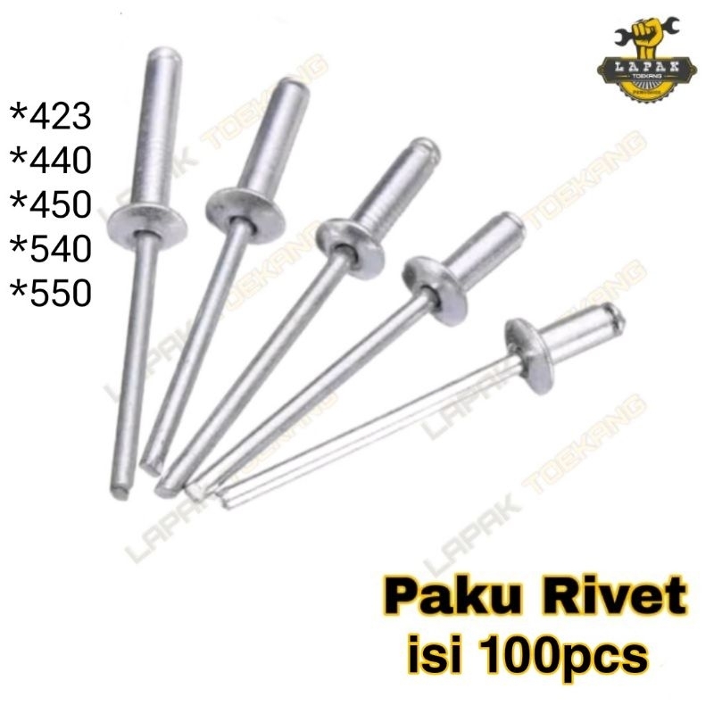 Jual Blind Rivet Paku Rivet Ripet Rivetti 423 440 450 540 550 isi ...