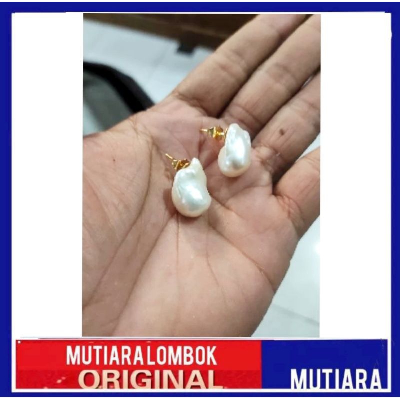Jual anting mutiara air tawar baroq pashion wanita model cantik mewah ...