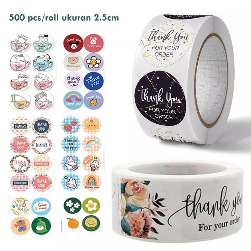 Jual STIKER THANKS YOU FOR ORDER - STIKER ISI 500PCS - LABEL THANK YOU ...