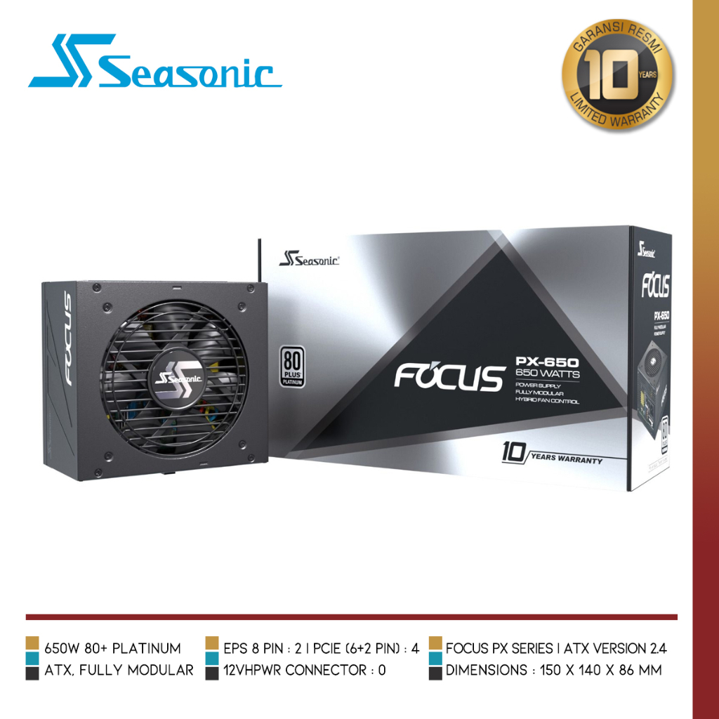Jual SEASONIC FOCUS PX-650 | PSU 650W 80+ Platinum Fully Modular ...