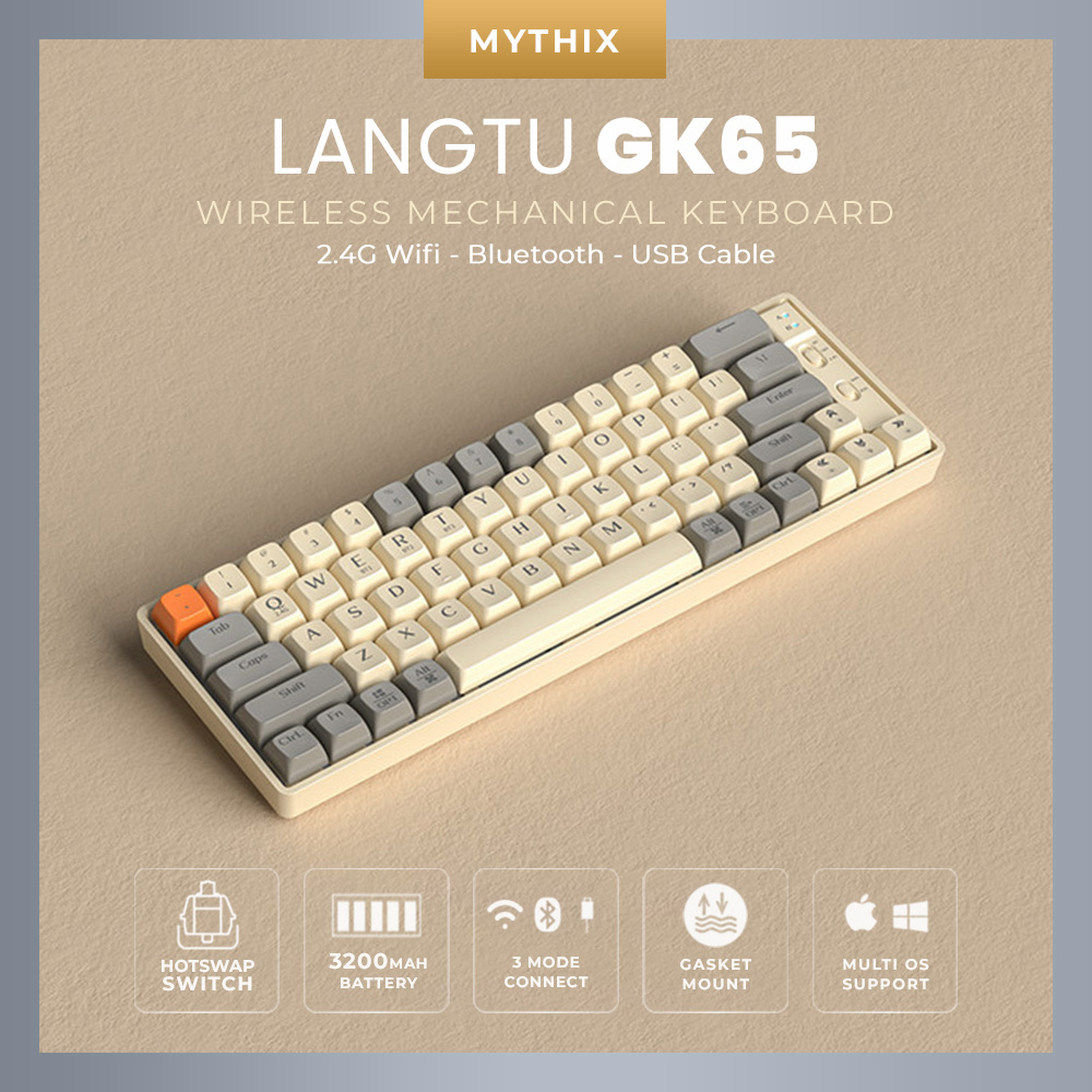Jual Langtu GK65 Wireless Bluetooth Mechanical Keyboard Mac PC Android ...