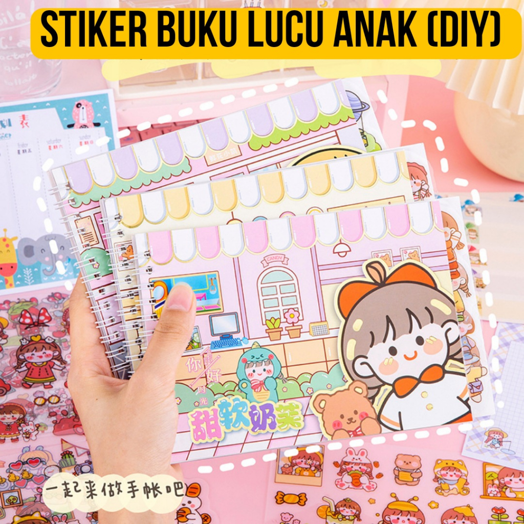 Jual Stiker Buku isi 10 Lembar Karakter Lucu Sticker NoteBook | Shopee ...