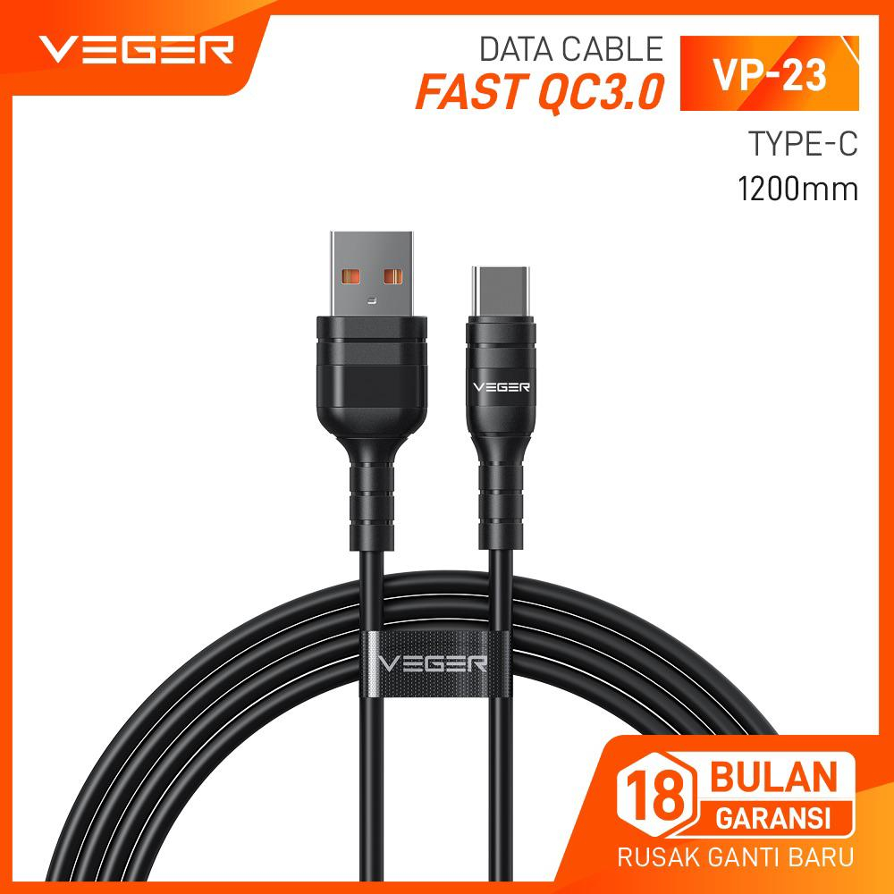 Jual VEGER Kabel Data Cable VP-23 USB Type C Type-C QC 3.0 Quick Charge ...