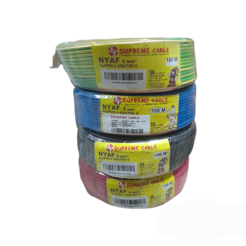 Jual KABEL SERABUT TUNGGAL NYAF SUPREME 6MM PANJANG 100M | Shopee Indonesia