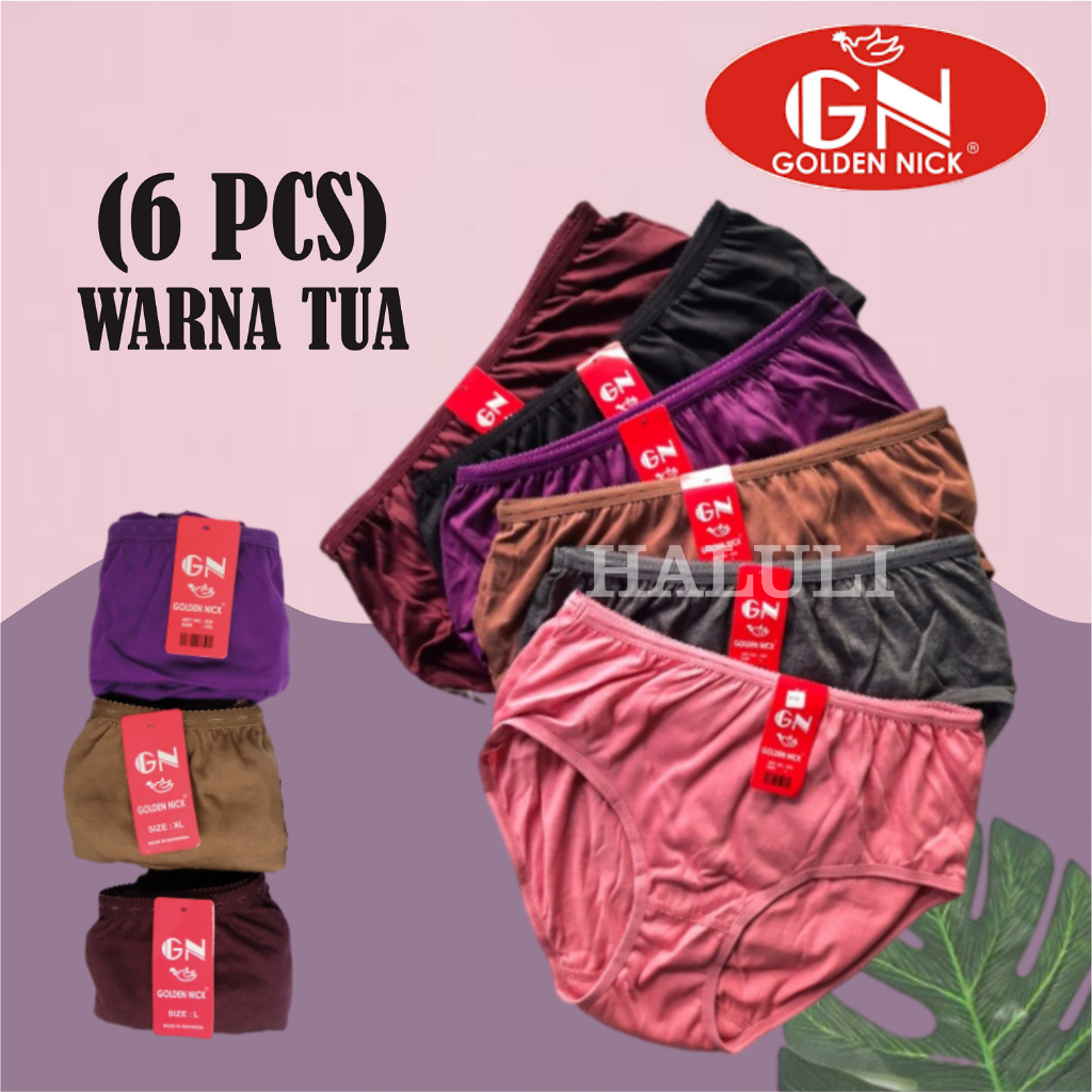 Jual ( PROMO 6 PCS ) Celana Dalam Wanita Bahan Katun Celana Dalam Wanita GN / Celana Dalam ...