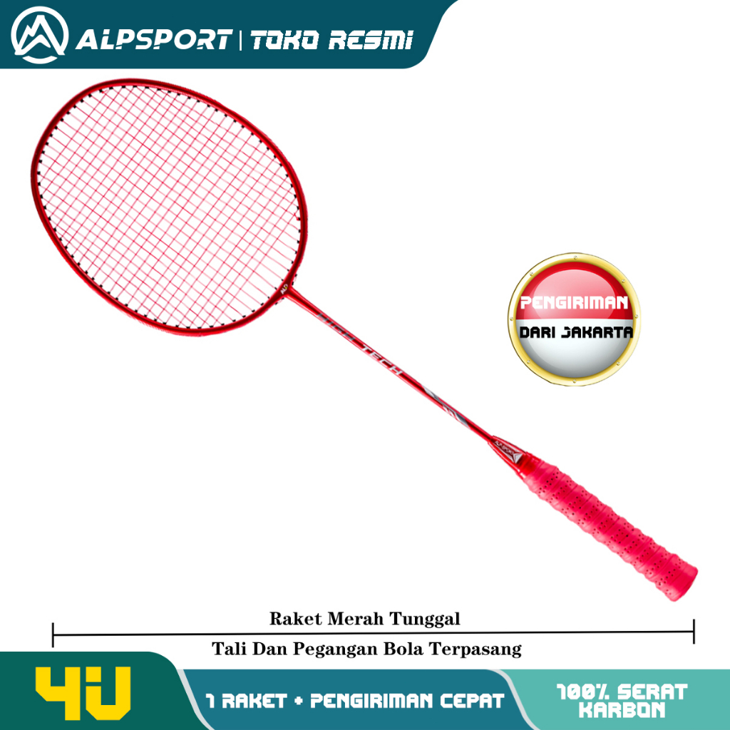 Jual ALPSPORT RR【2Raket + Tas】4U G5 100% Serat Karbon Penuh Desain Asli ...