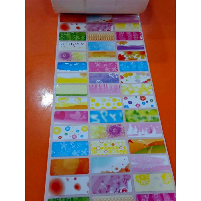 Jual Stiker Label Nama Anti Air Name Sticker Waterproof Fancy Motive ...