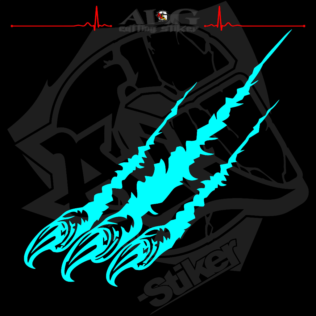 Jual STICKER CUTTING/SC.338/STIKER CAKAR/STIKER 3D/STIKER 3D CAKAR ...