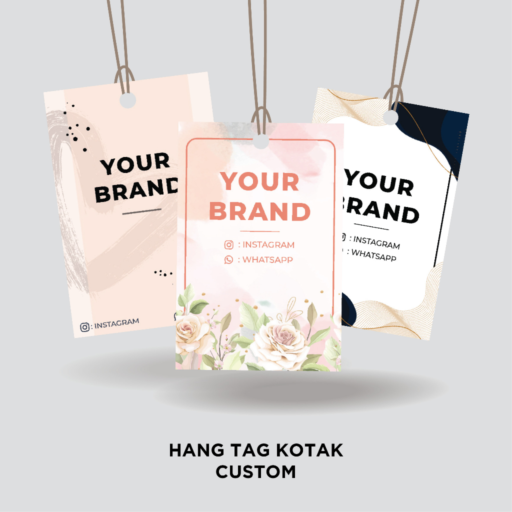 Jual [ECERAN/PER PCS] Cetak Hang Tag Kotak 1 Sisi Custom Desain ...