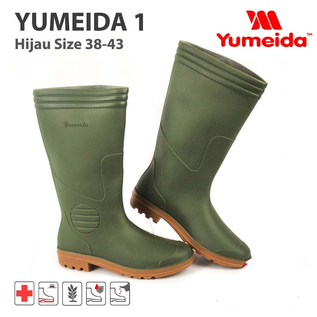 Jual Sepatu Boot Tinggi Yumeida 1 Hijau Kontruksi Proyek Perkebunan ...