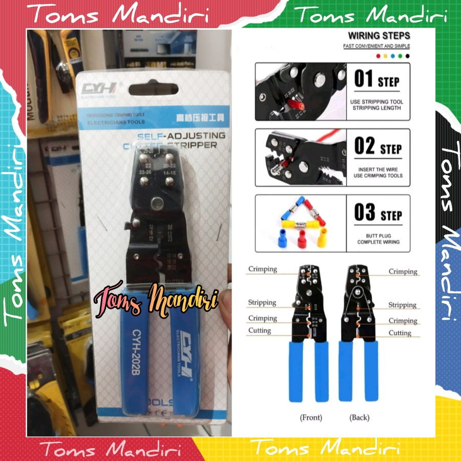 Jual CYH-202B Tang Potong Kabel Multifungsi Crimping Skun Kabel Wire ...