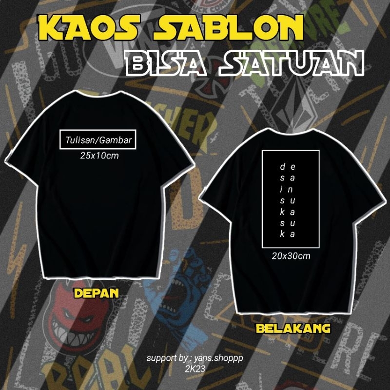 Jual baju kaos sablon PLASTISOL dan DTF baju CUSTOM FOTO NAMA TULISAN GAMBAR bisa pesan satuan ...