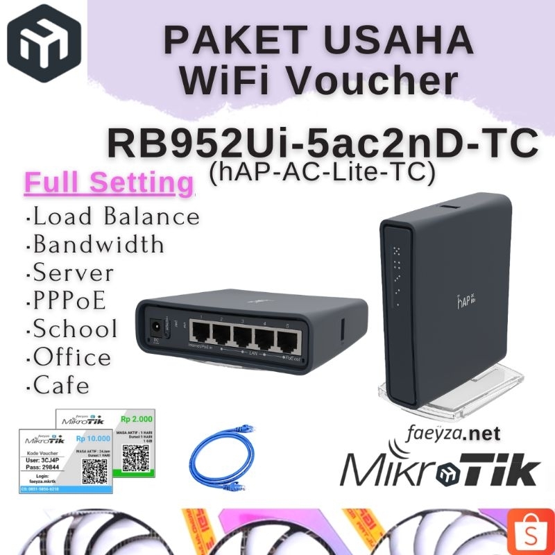Jual MikroTik RB952Ui-5ac2nD-TC Full Setting Hotspot PPPoE Server Rt Rw ...