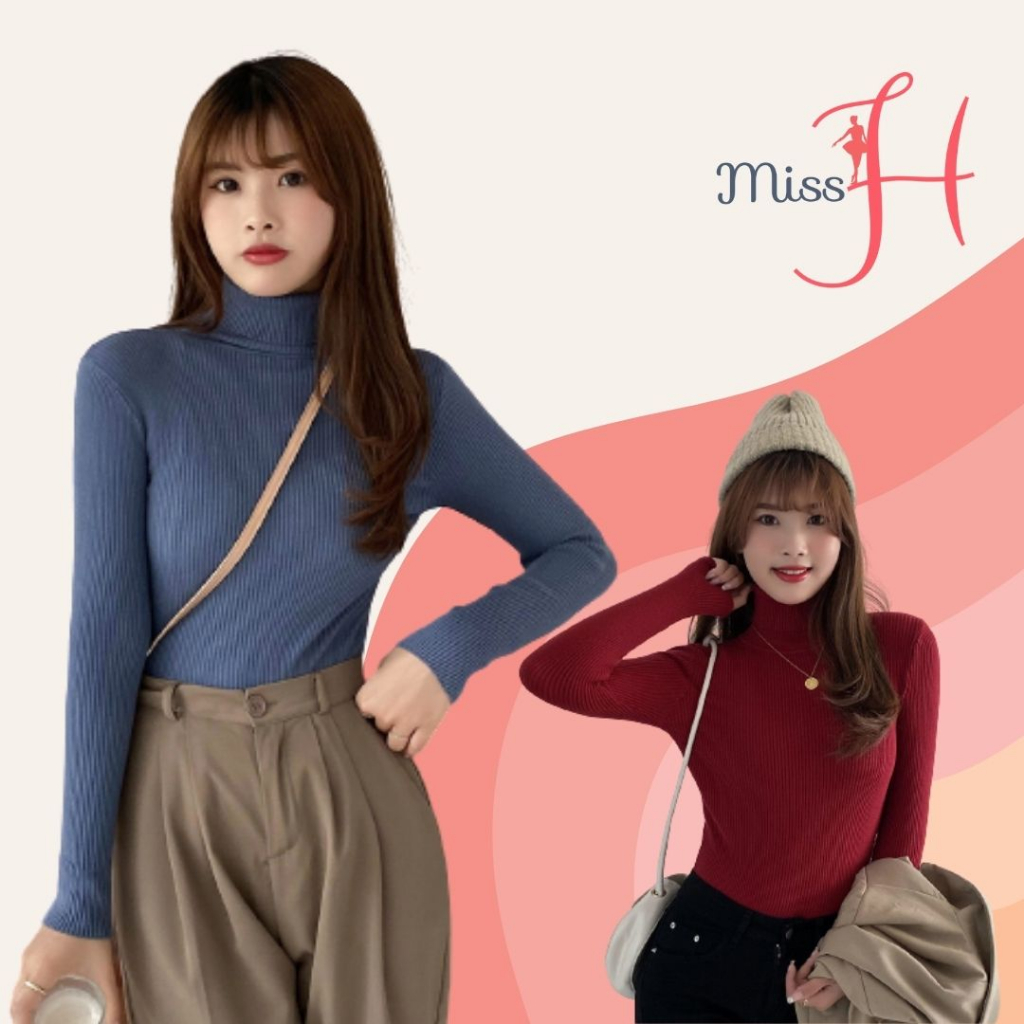 Jual Miss H ~ 231 Pakaian Wanita Inner Rajut Turtleneck Premium Lengan ...