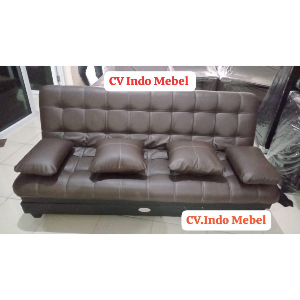 Jual Sofa Bed American Pillo Coklat / Biru Tebal Cantik Mewah READY ...
