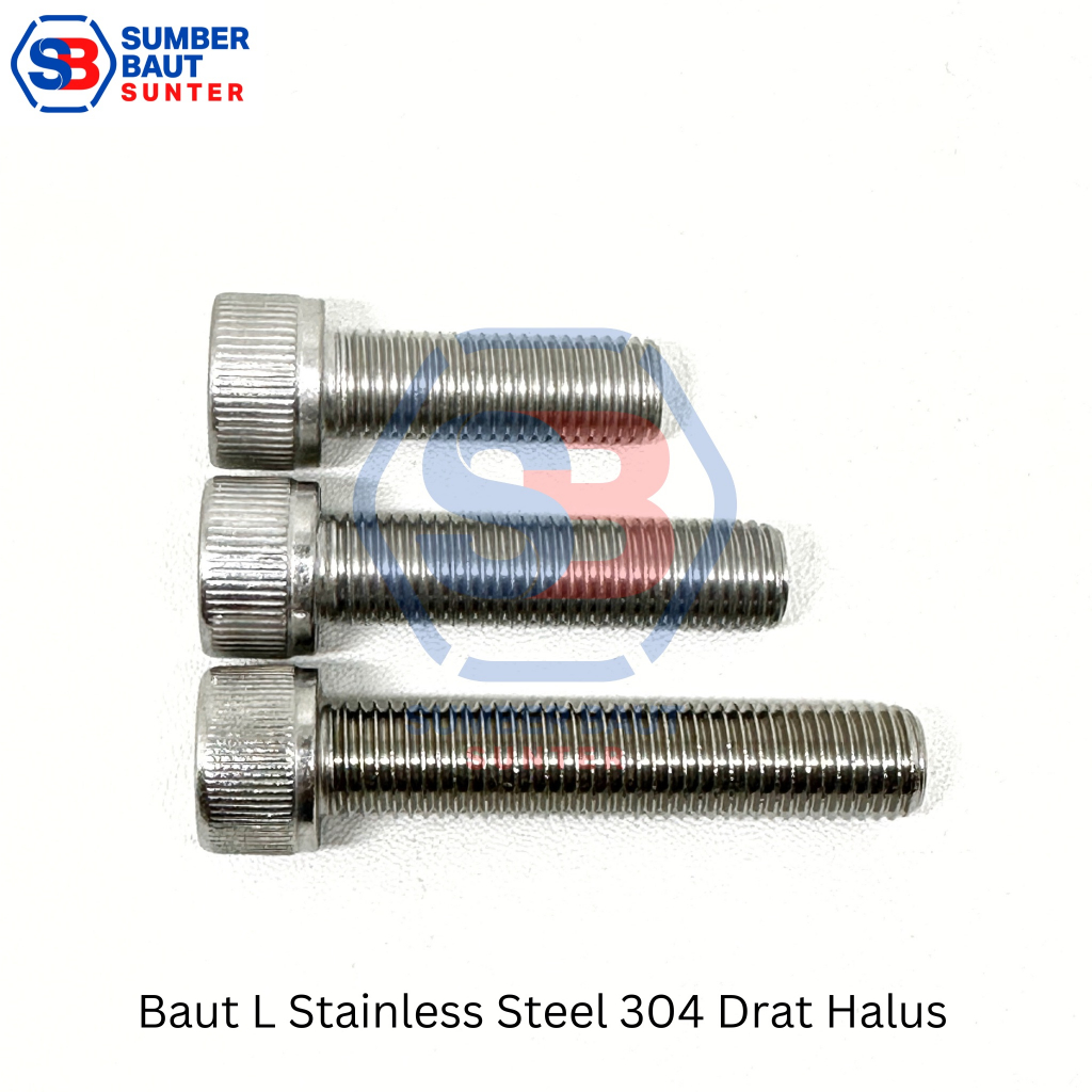 Jual M10 x 1.25 x 25 Baut L Drat HALUS Stainless SS 304 Head Socket ...