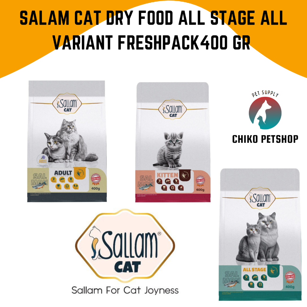 Jual SALLAM CAT DRY FOOD KUCING ALL STAGE 400 GR - ALL VARIANT | Shopee ...