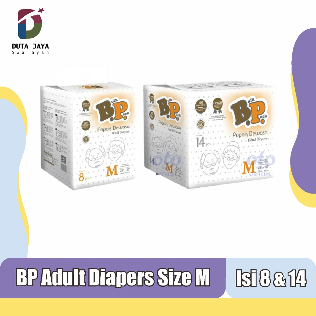 Jual BP Adult Diapers Bulk Pack Pempers Popok Dewasa Perekat Size M Isi 8,14 | Shopee Indonesia
