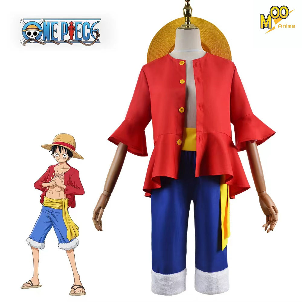 Jual One Piece Monkey D Luffy New World Costume Outfits for Halloween ...