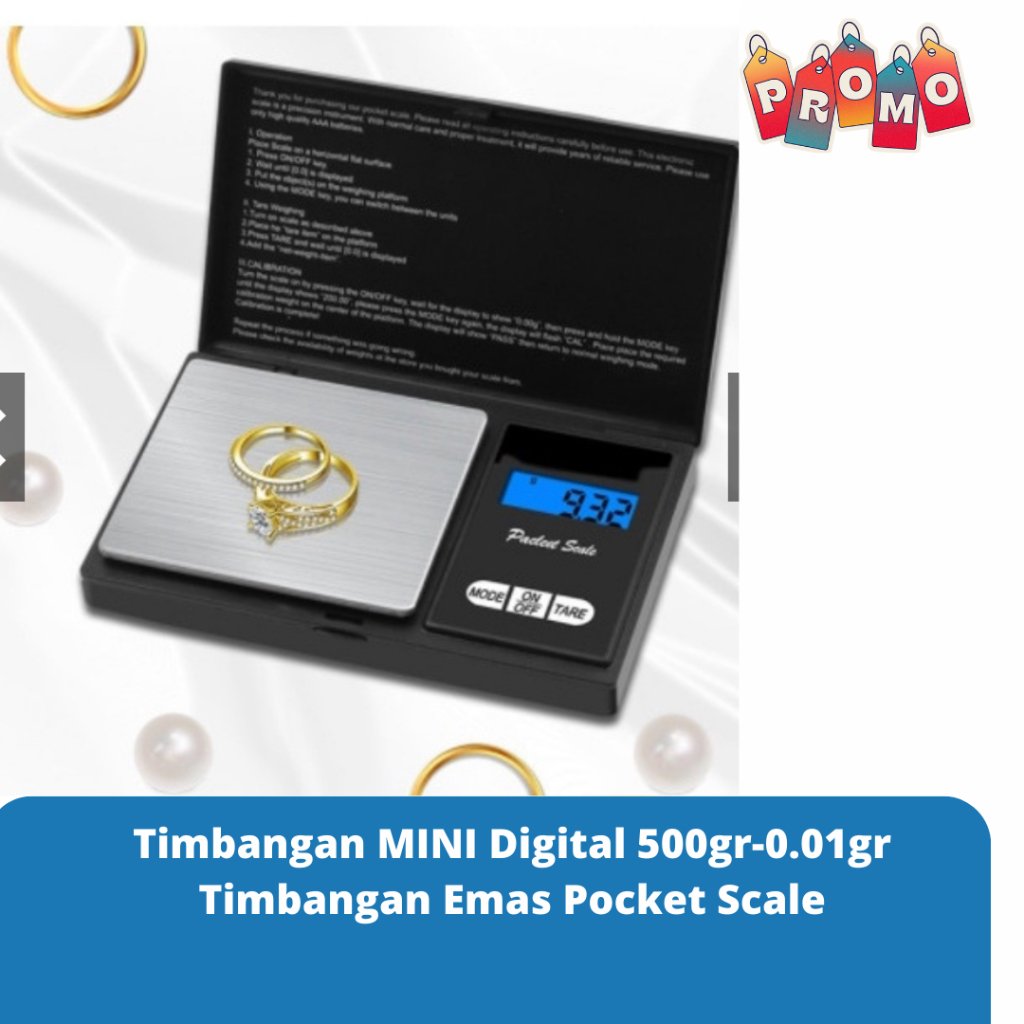Jual [NEW] Timbangan MINI Digital 500gr-0.01gr Timbangan Emas Pocket ...