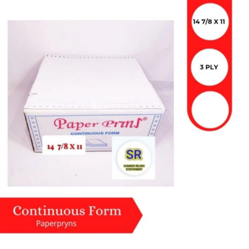 Jual CONTINUOUS FORM ( 14 7/8 x 11 ) 3 PLY | Shopee Indonesia