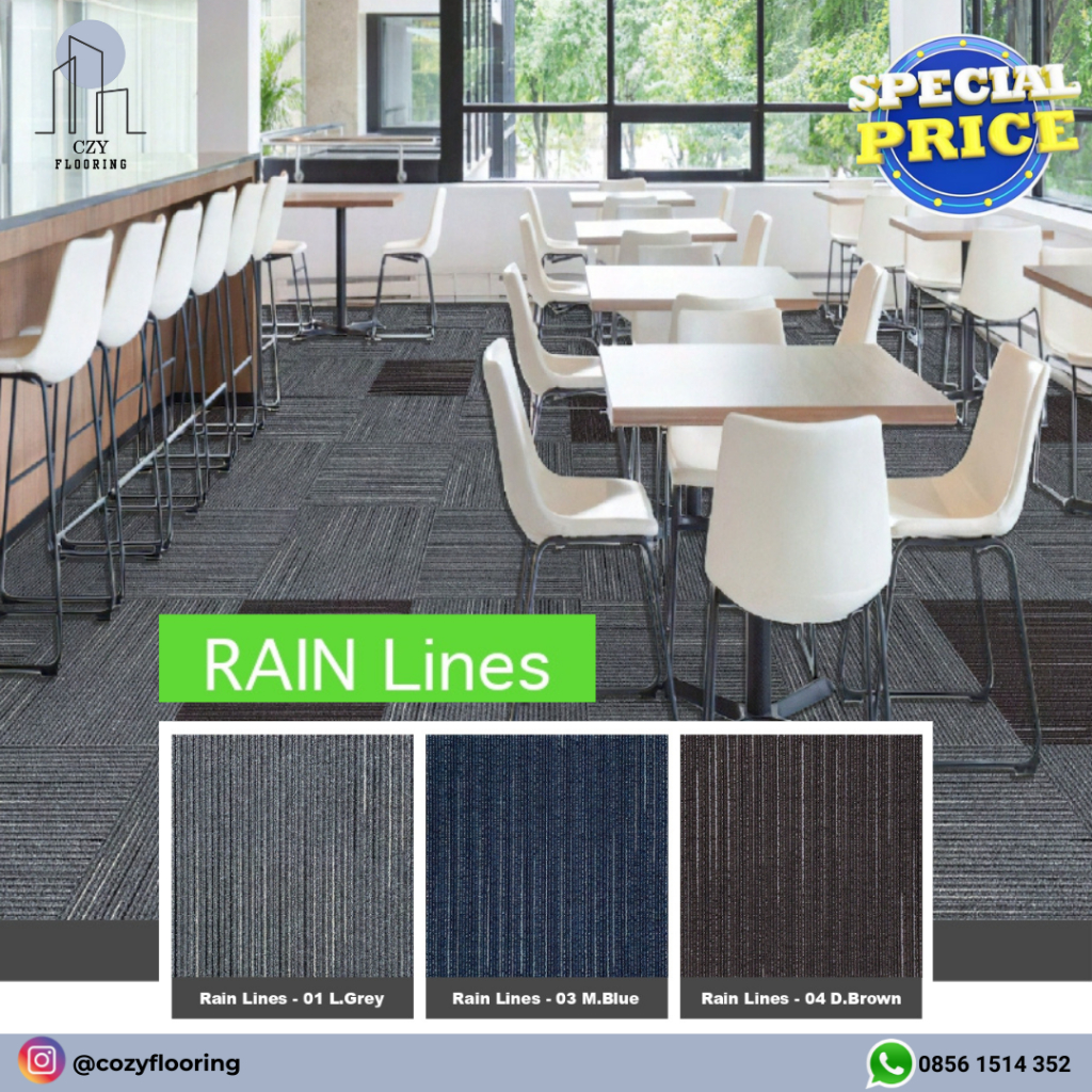 Jual Karpet Tile Rain Lines By King Karpet 50cm x 50cm | Shopee Indonesia