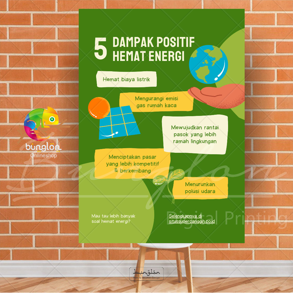 Jual Poster Edukasi 5 Dampak Positif Hemat Energi | Shopee Indonesia
