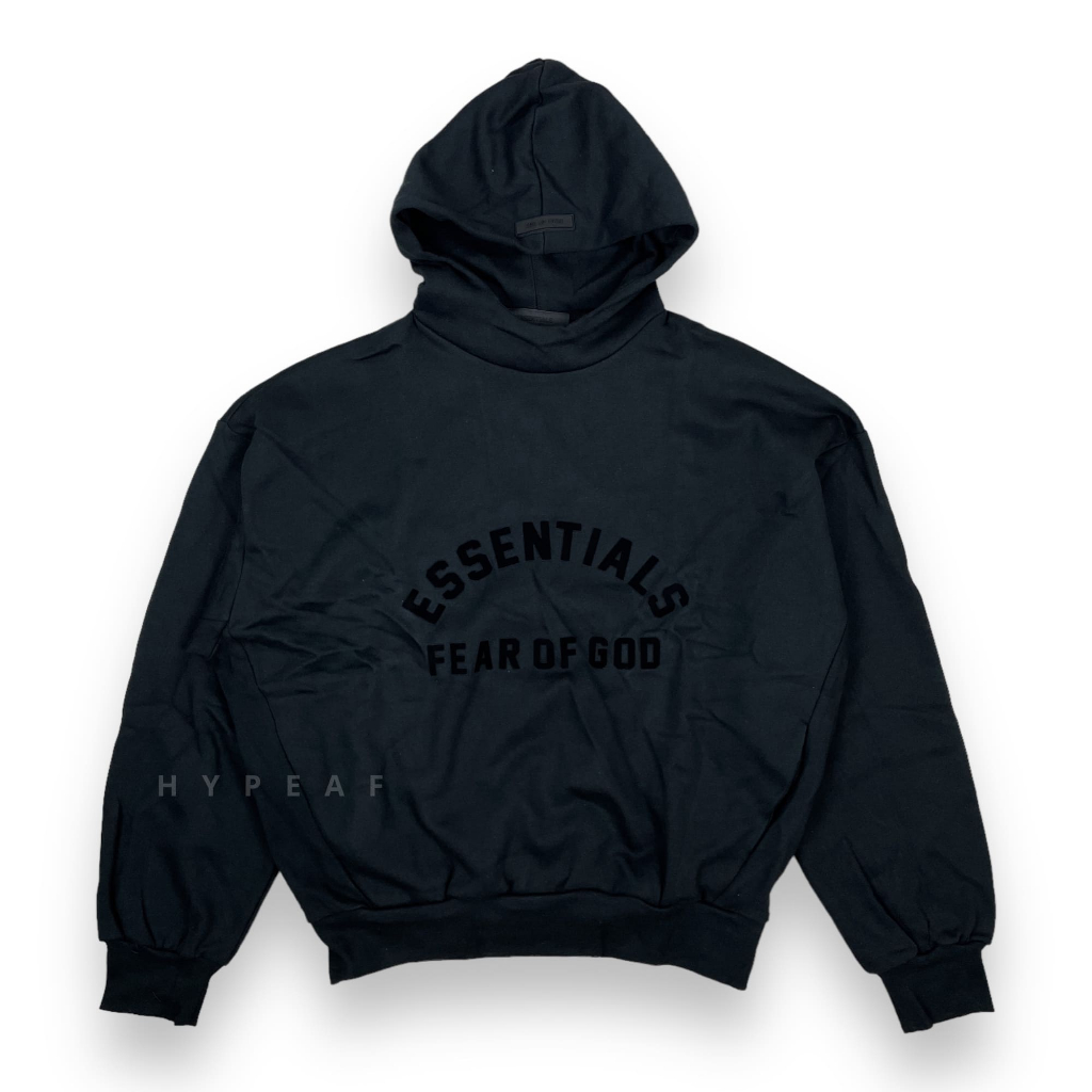 Jual FOG Fear Of God Essentials SS23 Jet Black Hoodie - Curved | Shopee ...