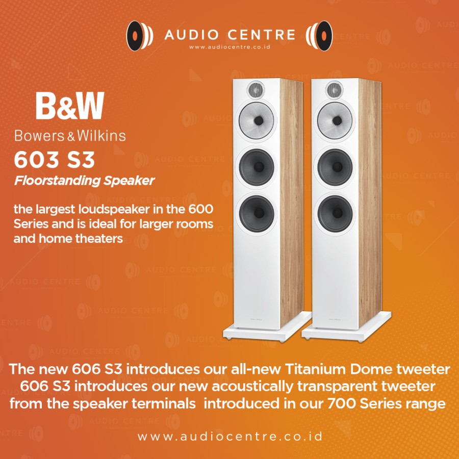 Jual Bowers & Wilkins B&W 603 S3 Floorstanding Speaker passive speaker ...