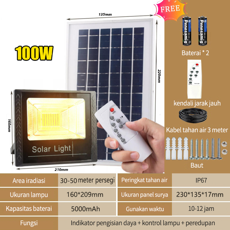 Jual New lampu sorot lampu tenaga surya kecerahan tinggi lampu solar ...