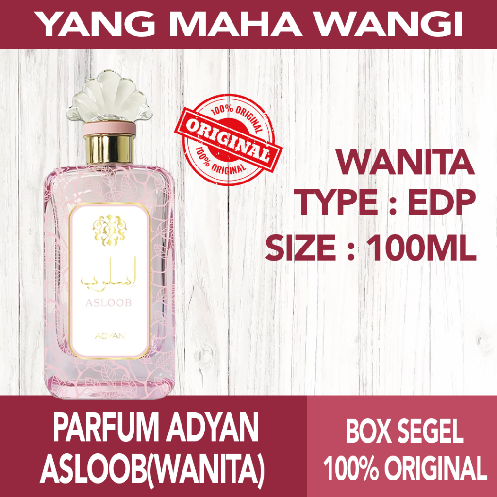 Jual PARFUM ORIGINAL ADYAN ASLOOB FOR WOMEN 100ML (BOX SEGEL) | Shopee Indonesia
