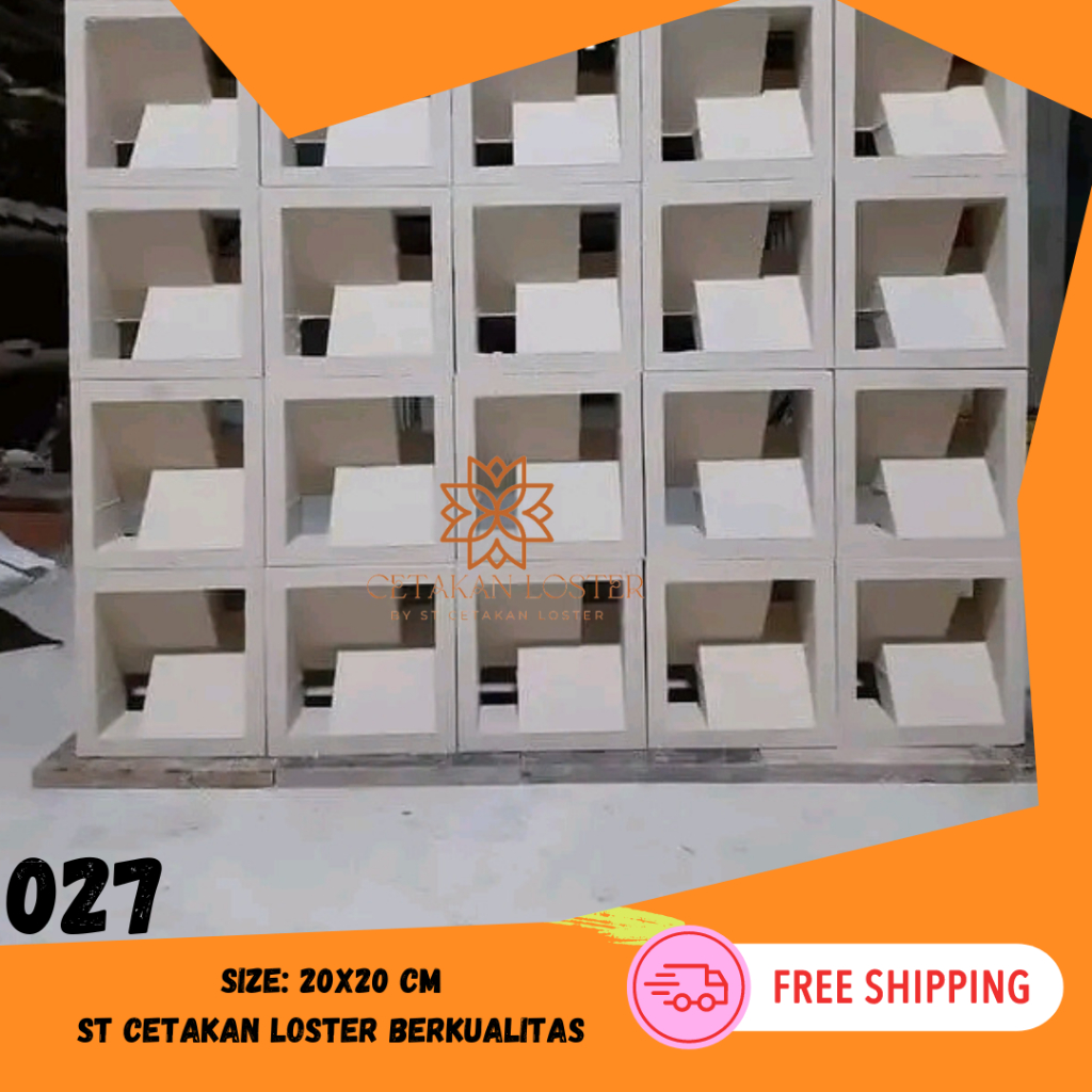 Jual Cetakan Roster Loster Fiber Dua Sisi Motif Segi 4 20x20 Kode 027 ...