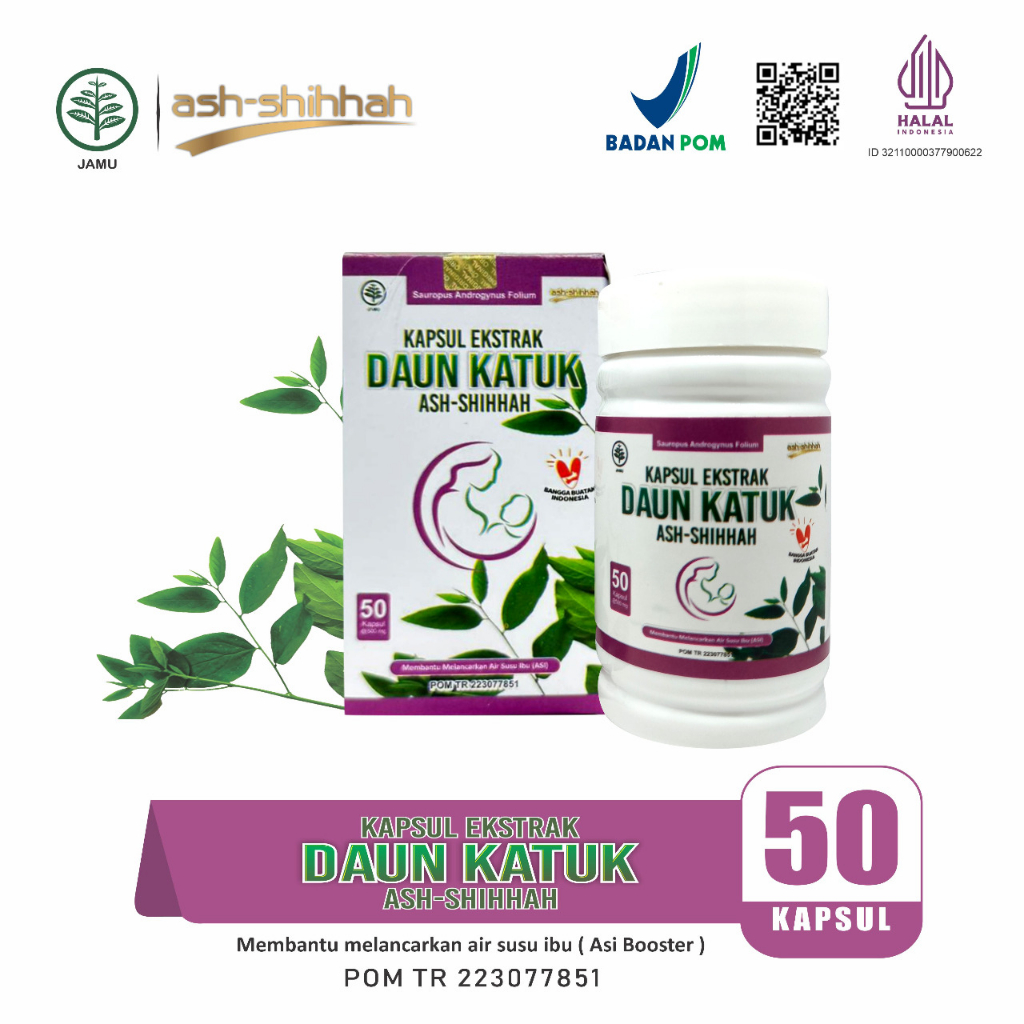 Jual Kapsul Ekstrak Daun Katuk Original Ash Shihhah Pelancar ASI BOOSTER Menambah Volume ASI ...