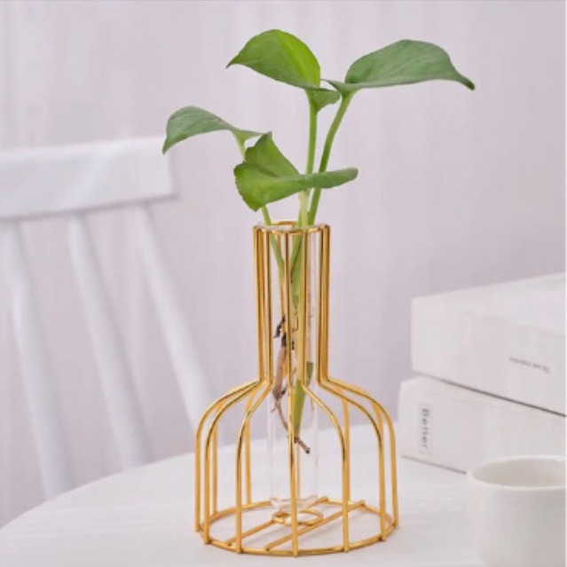 Jual Pot Besi Mini/Vas Bunga/Vas Besi/Pot Besi Aestethic Gold Mewah ...