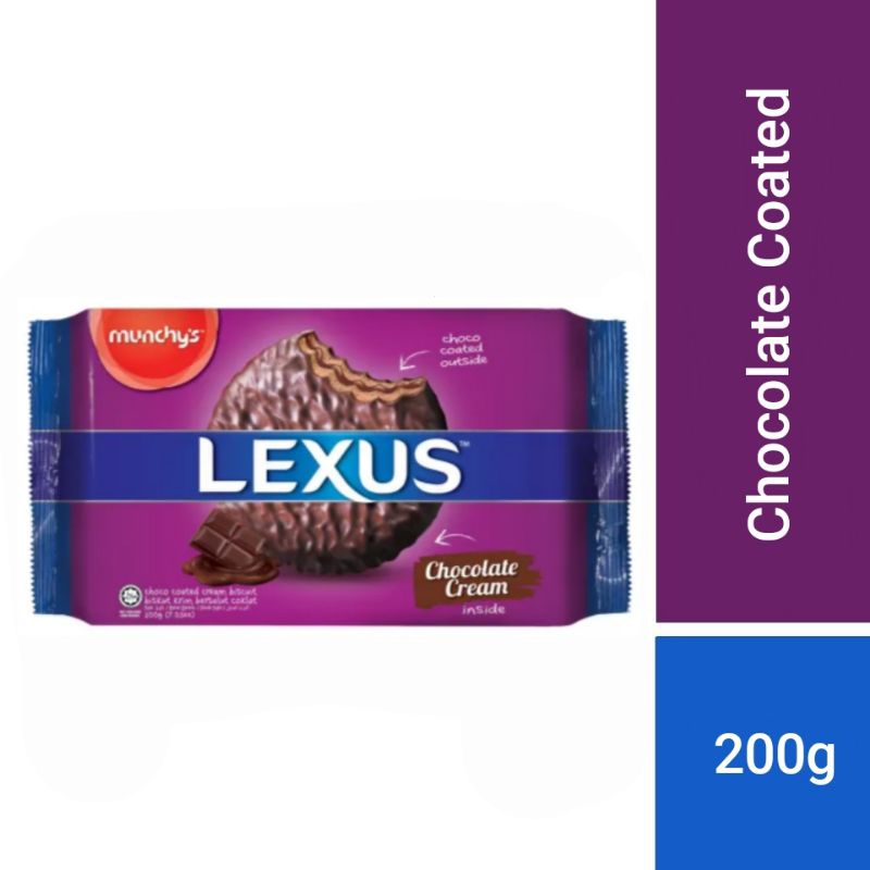Jual MUNCHY'S LEXUS Biskuit Chocolate Coated Cream Malaysia (200g ...