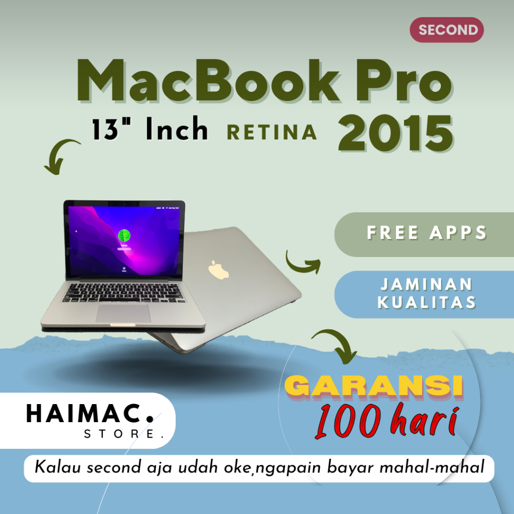 Jual MacBook Pro 2015 13 Inch Retina Core i5 i7 RAM 8GB 16GB SSD 256 ...