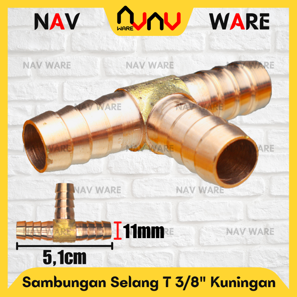 Jual Sambungan Selang Air Kompor Gas Kompresor Tipe Lurus Tee Cabang 3 ...