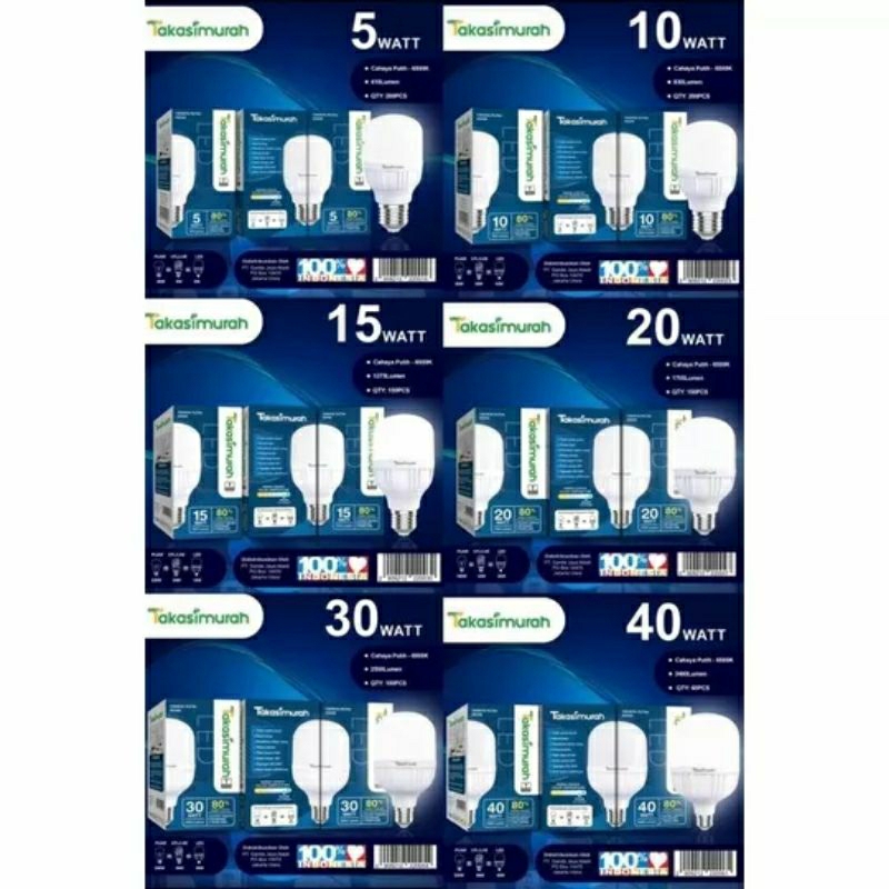 Jual Lampu Led putih type 5 10 15 20 30 40 50 Lampu Led Kapsul Lampu Takasimurah COD | Shopee ...