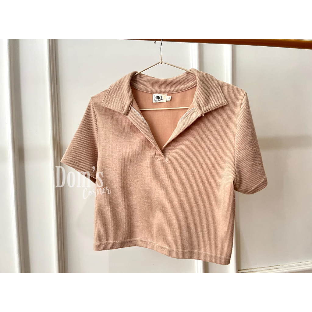 Jual Domscorner - ADA BIG SIZE - Jia collar blouse - Atasan kerah knit - baju rajut ala korea ...