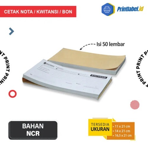 Jual CETAK NOTA / KUITANSI / BON ISI 50 LEMBAR UKURAN BERVARIASI ...