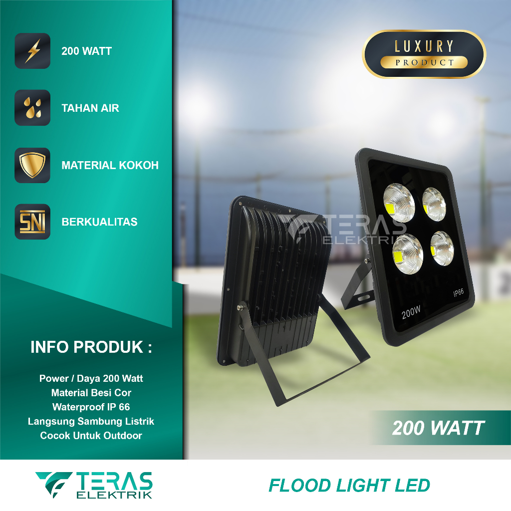 Jual Lampu sorot LED outdoor 200W flood light top quality IP66 200 Watt | Shopee Indonesia