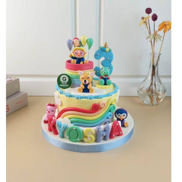 Jual CAKE TEMA PORORO UK 15CM / KUE ULANG TAHUN CUSTOME | Shopee Indonesia