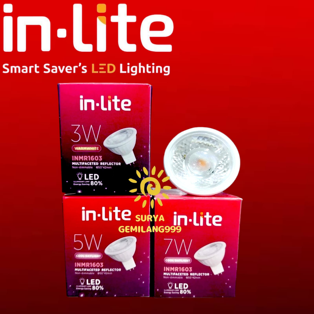 Jual INLITE - LAMPU MR16 MR 16 3W 5W 7W INMR1603 PUTIH / KUNING / SEMU | Shopee Indonesia