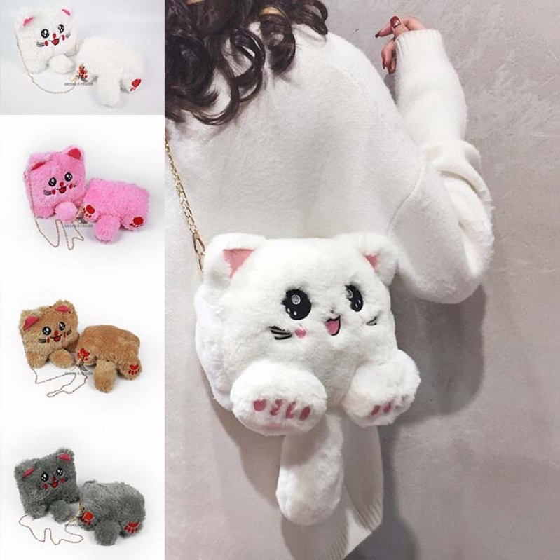 Jual Boneka tas kucing lucu menggemaskan bahan halus lembut high ...