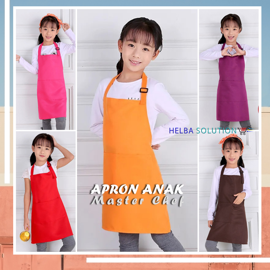 Jual Apron Celemek Masak Anak TK SD Master Chef Junior Koki Cilik ...