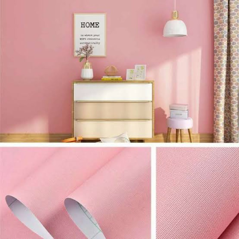 Jual POLOS PINK bertekstur Wallpaper Sticker Dinding embos ukuran 45 cm ...
